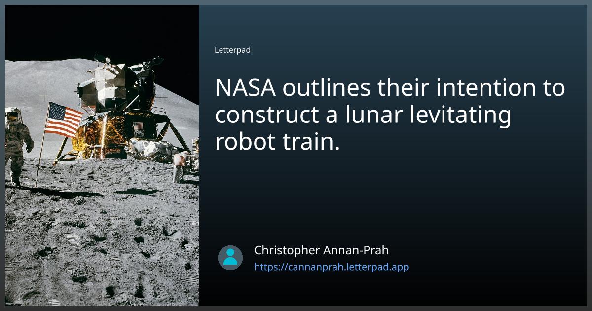 NASA outlines their intention to construct a lunar levitating robot ...